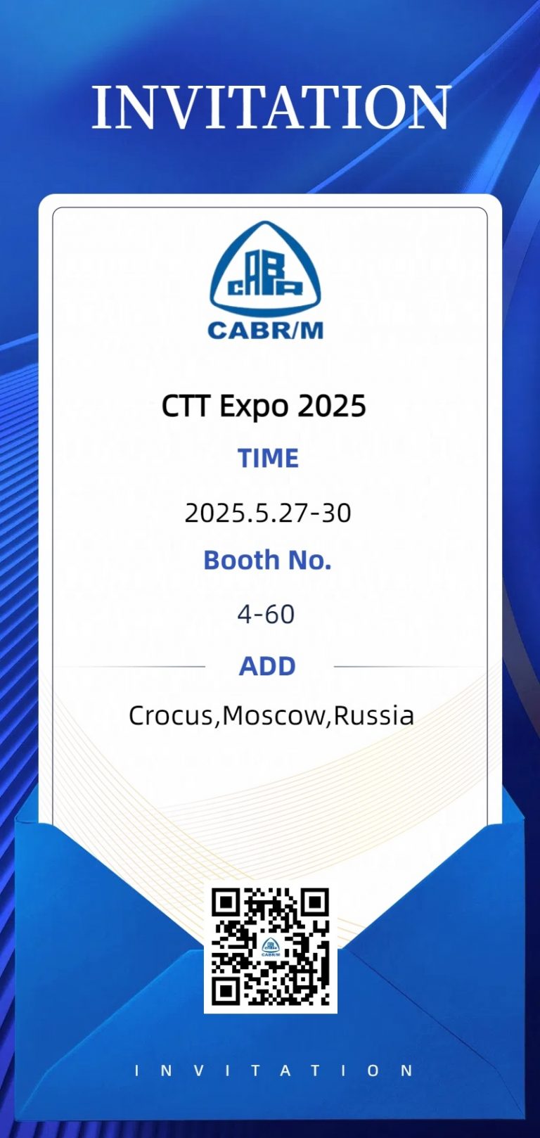 We will attend the CTT Expo 2025 exhibition in Russia from May 27th to May 30th.